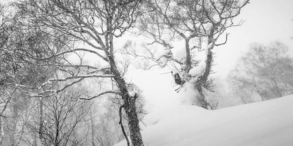 Sean Pettit skiing in Japan