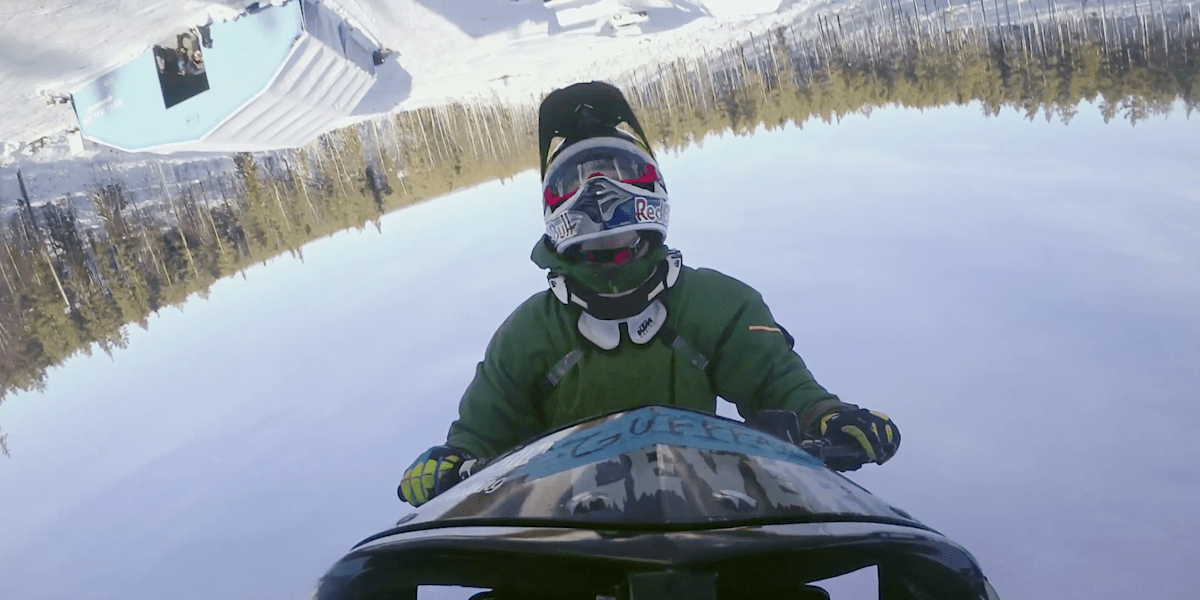 Daniel Bodins snowmobile double backflip POV