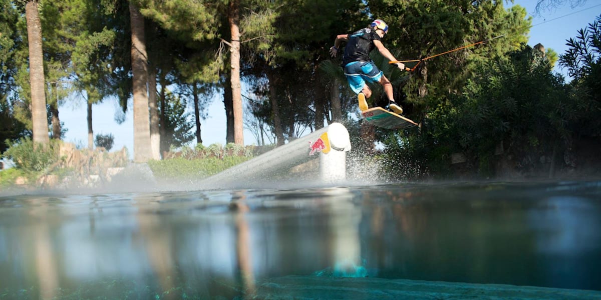 Wakeskating the Cleopatra pond in Hierapolis