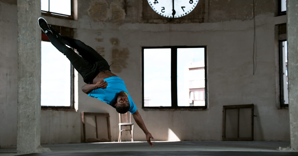 Red Bull BC One B-Boy Kid Columbia dances in slo-mo