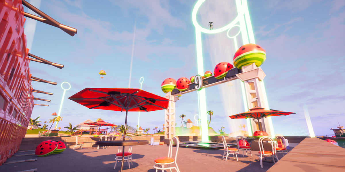 Fortnite: Melancia Energy Run, mapa do Flakes Power