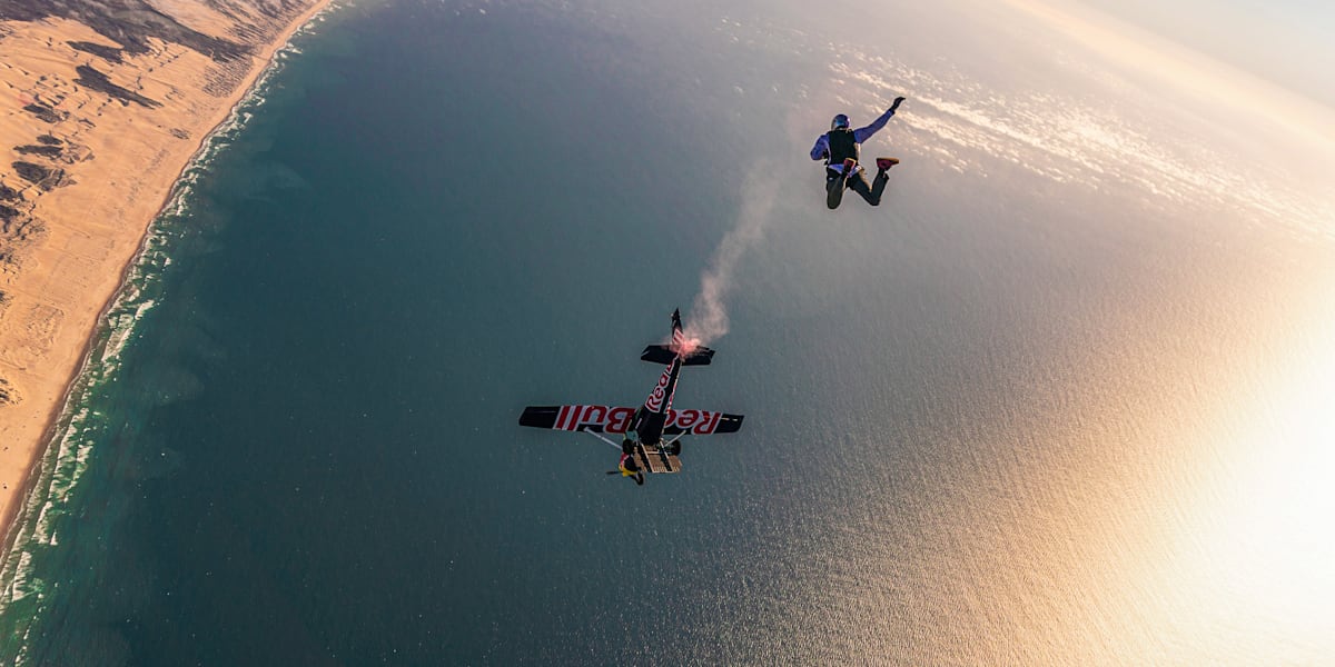 skydiving plane view