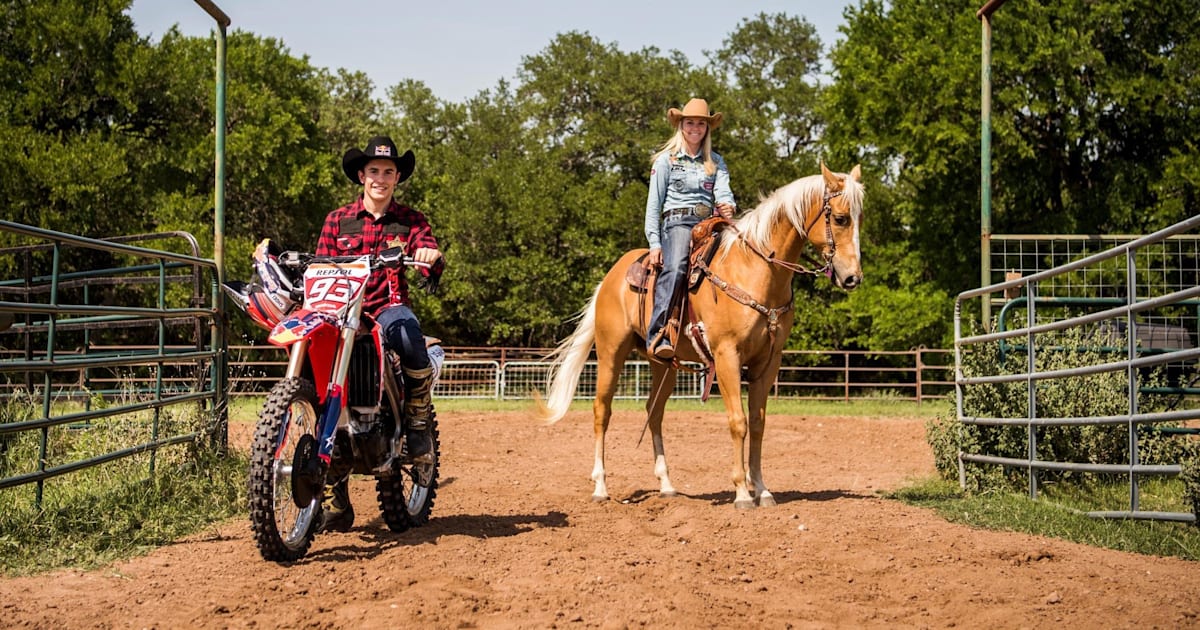 Jackie Ganter y Marc Marquez carrera Barrel en Texas