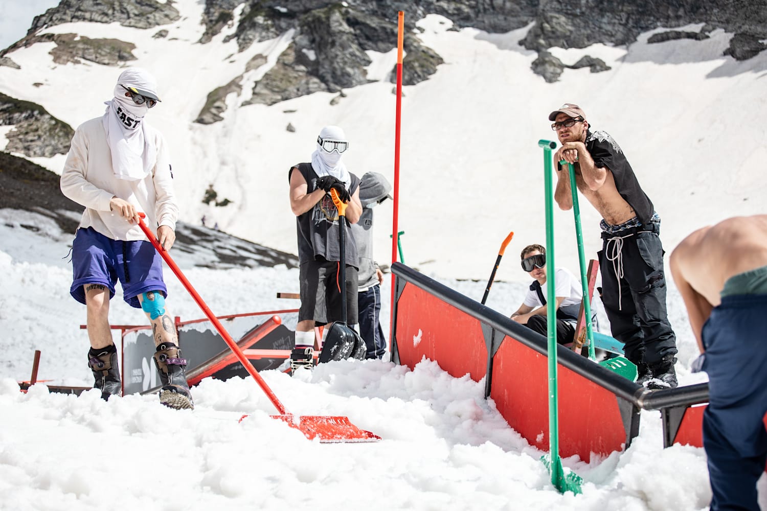 Строительство летнего сноупарка на Bonus Summer Camp