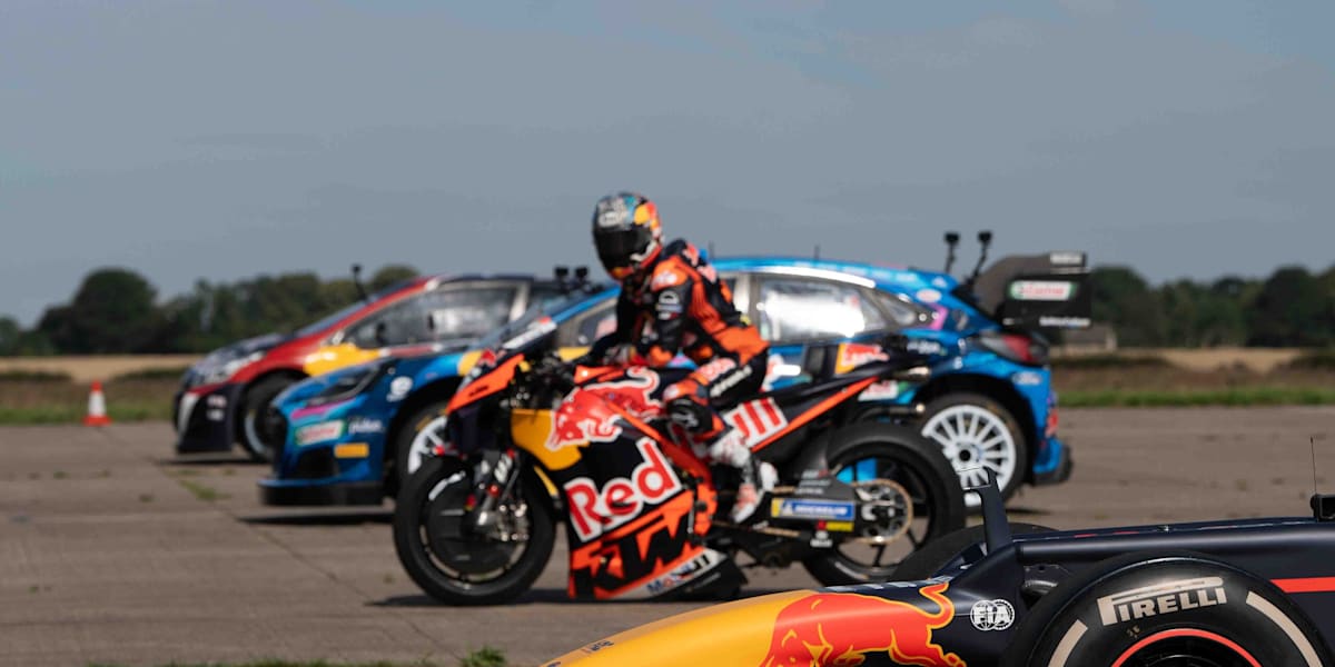 F1 car vs MotoGP bike vs rally car: Ultimate drag race!