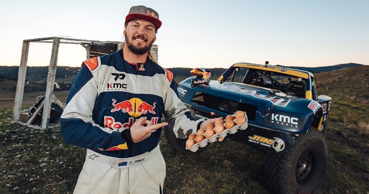 Cracked: Toby Price in the Australian outback