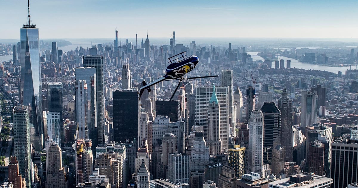 Inverted Helicopter Takes Over New York City Sky