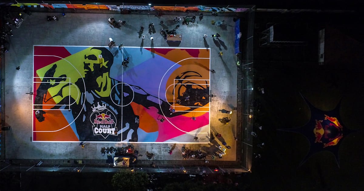 Red Bull Half Court basketball court refurb in Nigeria