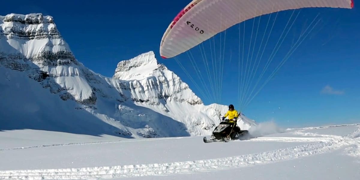 Flying snowmobile soars higher than imagined