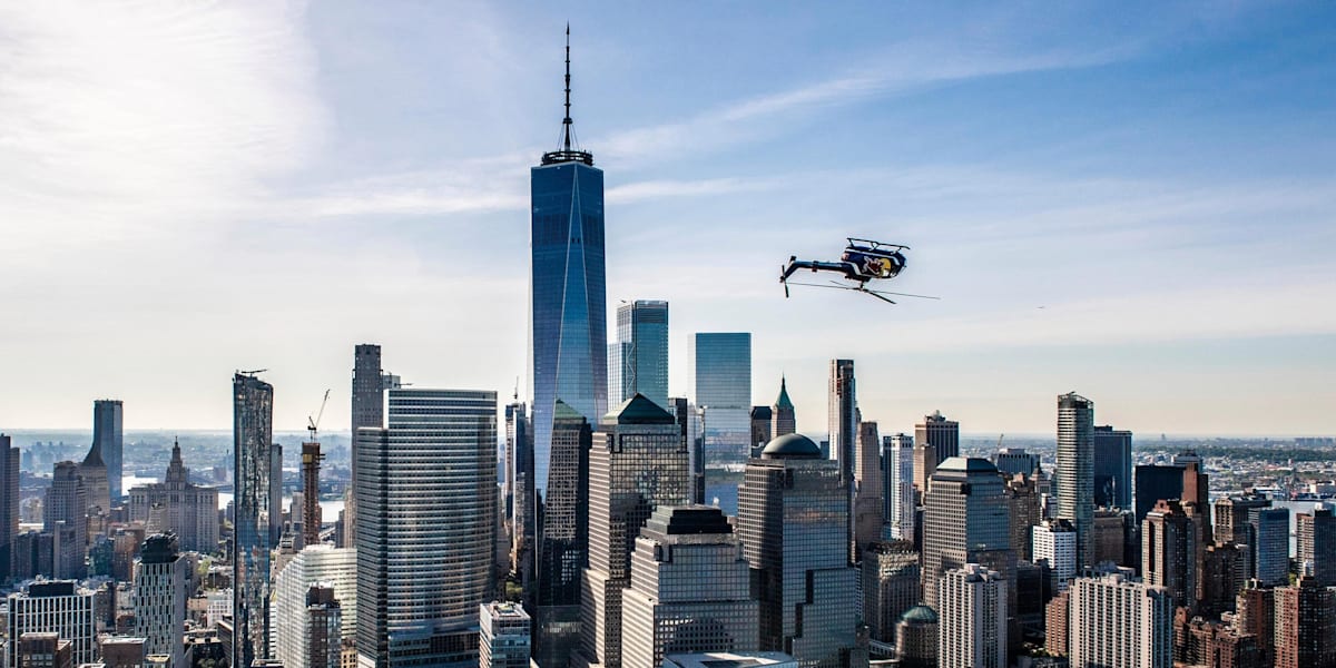 Inverted Helicopter Takes Over New York City Sky