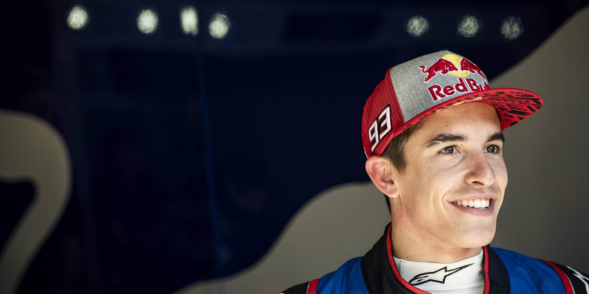 Marc Marquez races in a Scuderia Toro Rosso F1 car
