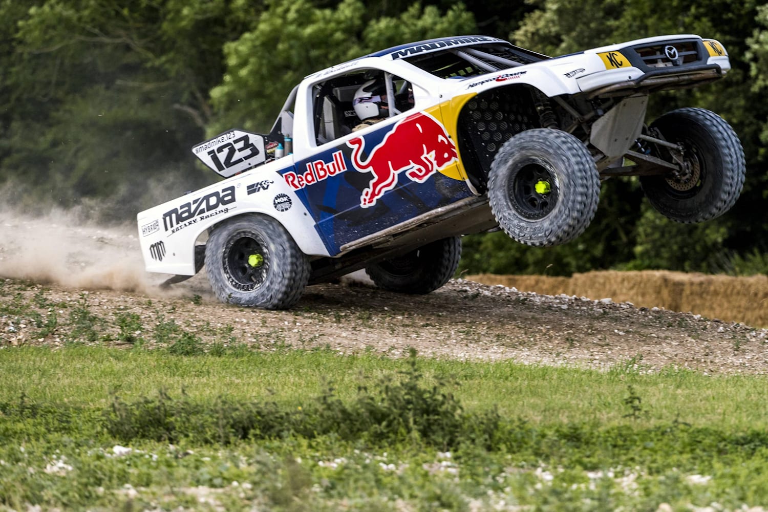 Mad Mike Whiddett rags his RUMBUL truck around Goodwood