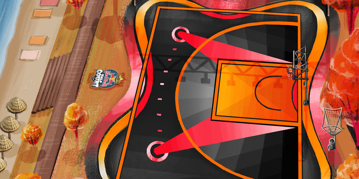 Red Bull Half Court: Basketball street art court design