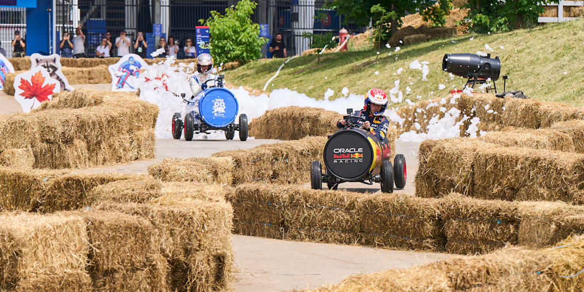 Fastest soapbox wins! F1 drivers duel in epic challenge