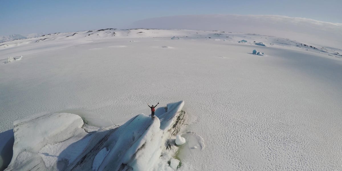 Drone iceberg running