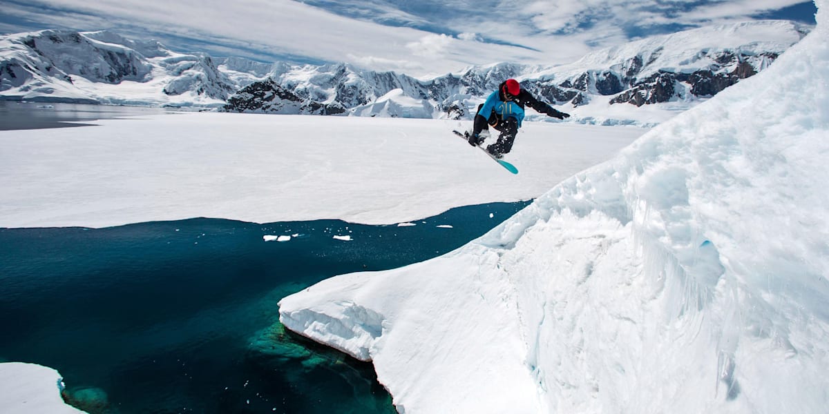 Incredible Photos of Snowboarding on an Iceberg