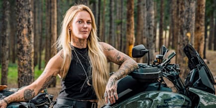 Harley Davidson rider and skier Kalen Thorien interview