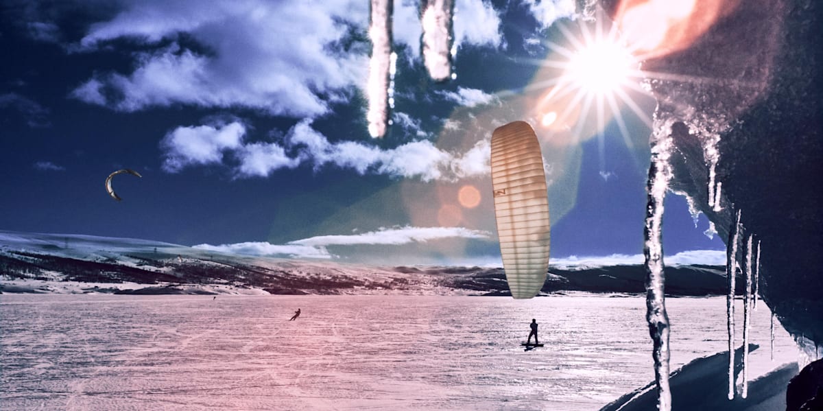 Timelapse clip of the Red Bull Ragnarok Snowkite race