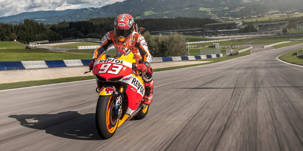 Am Board mit Marc Màrquez auf dem Red Bull Ring