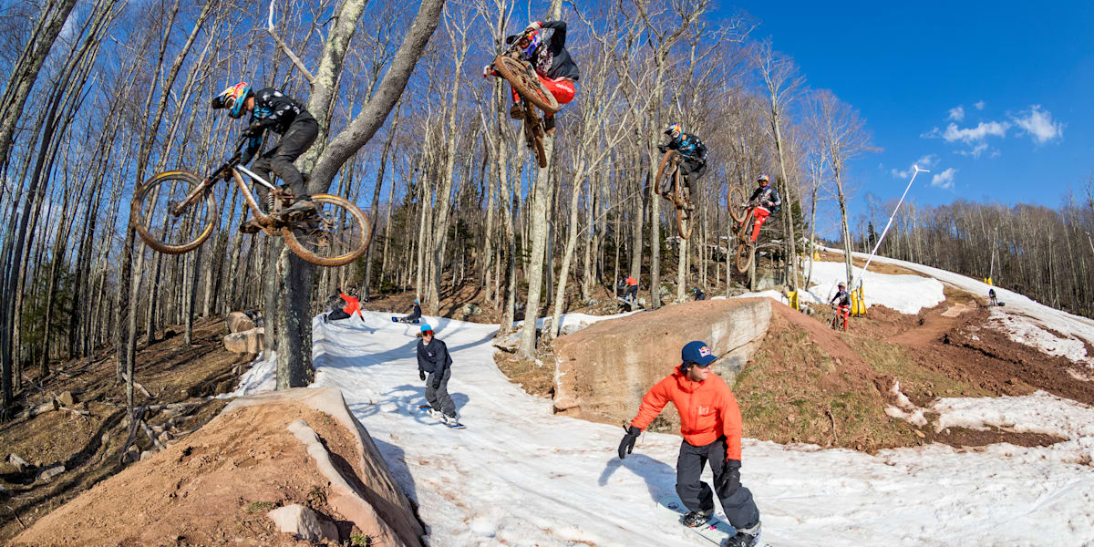 VTT et snowboard se retrouvent sur la même piste! Vidéo