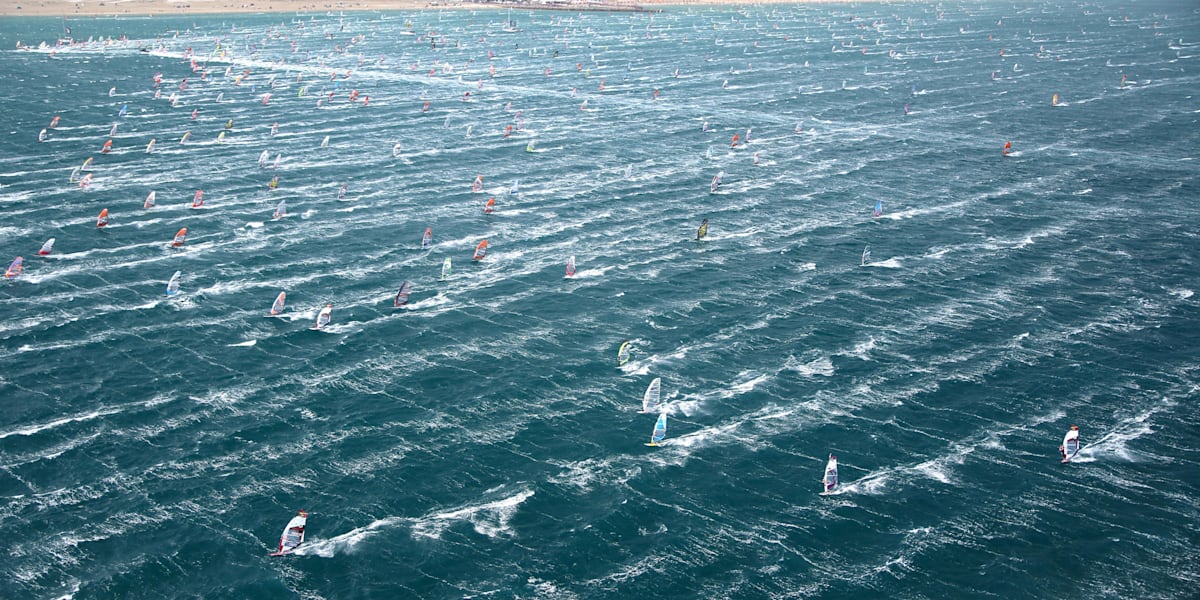 See what it’s like to race with 1,200 windsurfers