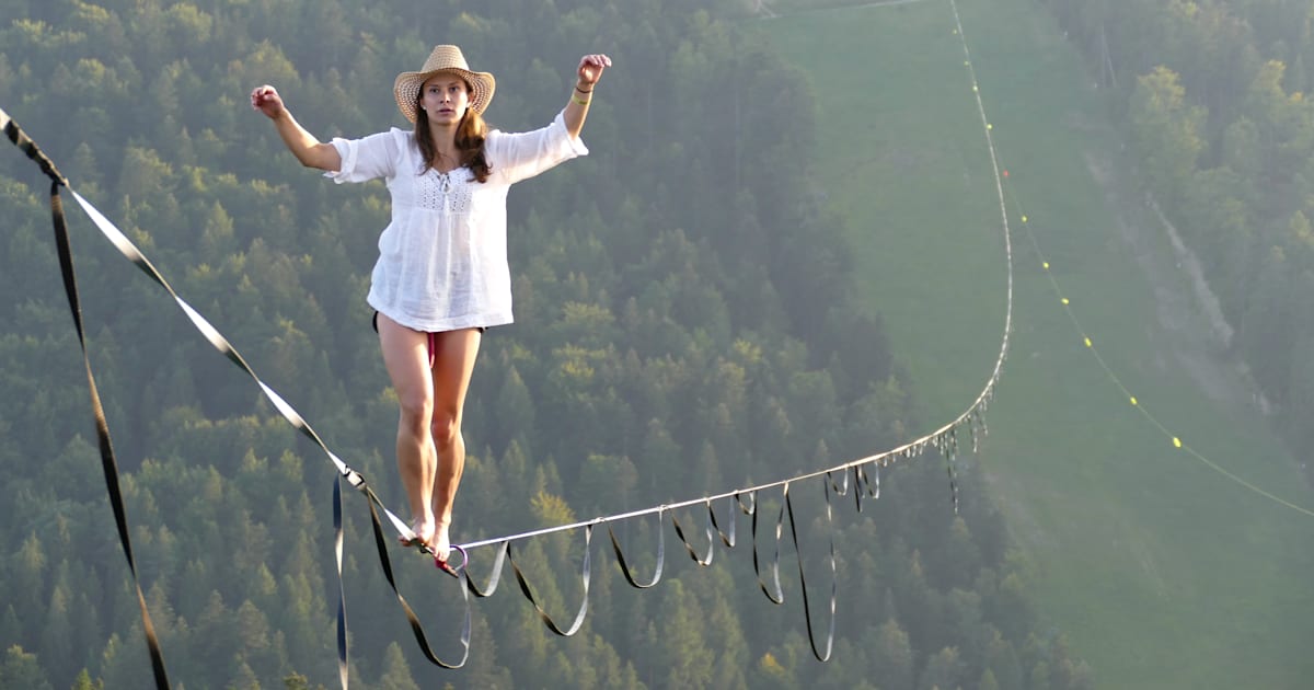 Rekord Polski w długości przejścia po linie highline relacja