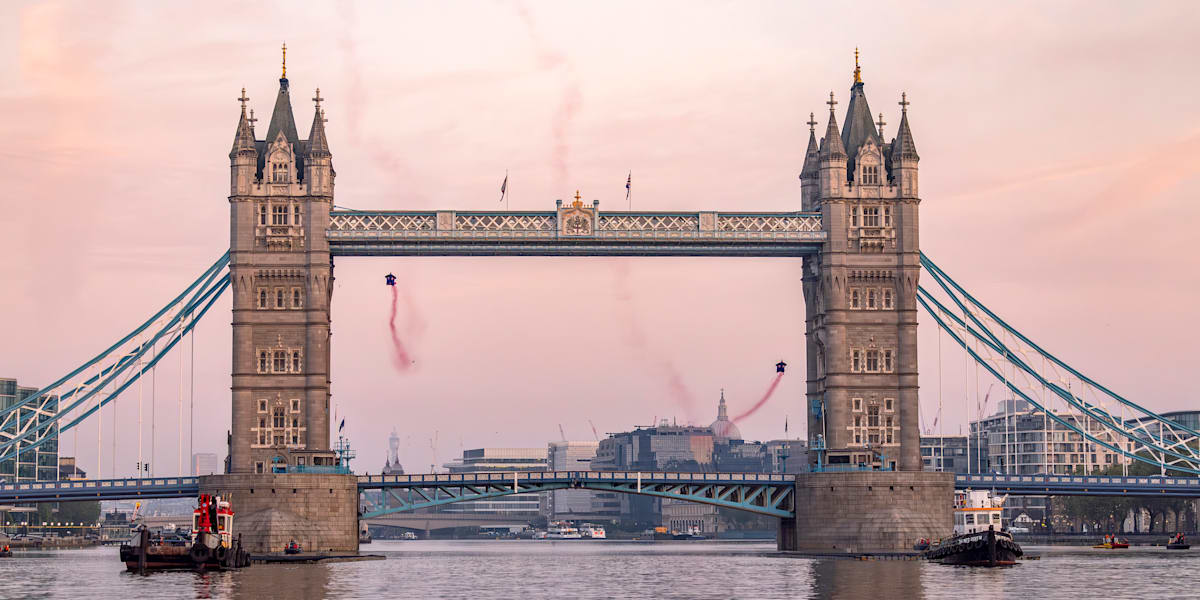 Red Bull Wings Through Tower Bridge