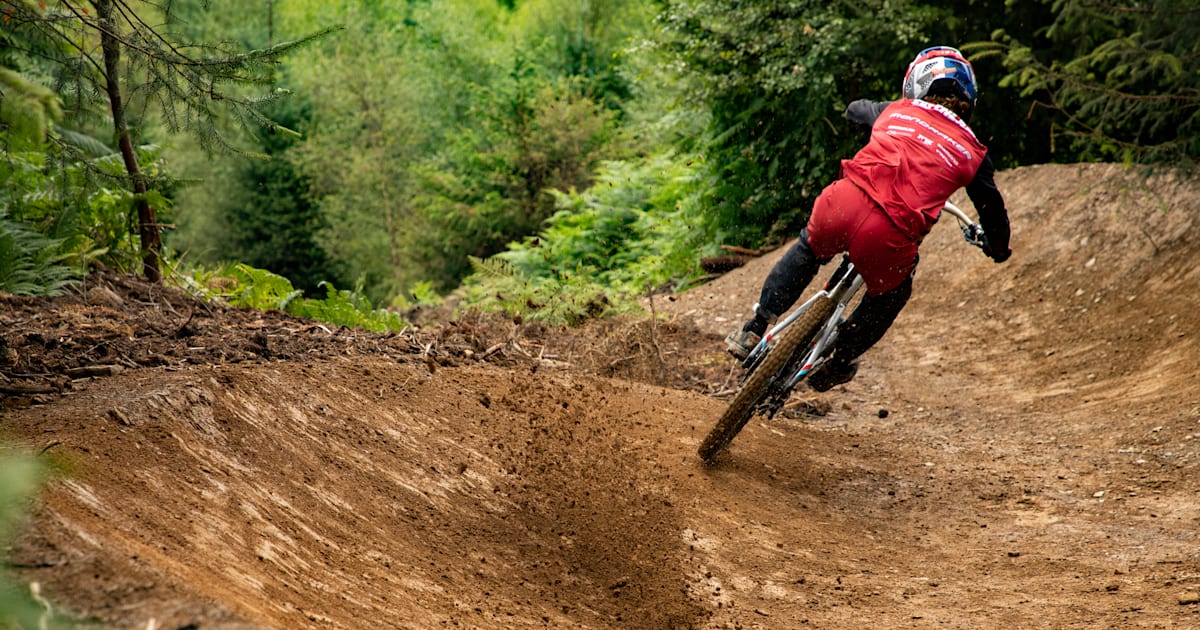 Laurie Greenland's new Vanta line at BikePark Wales