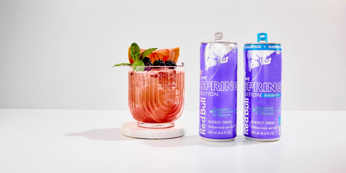 Red Bull Spring Edition Grapefruit & Blossom mocktail