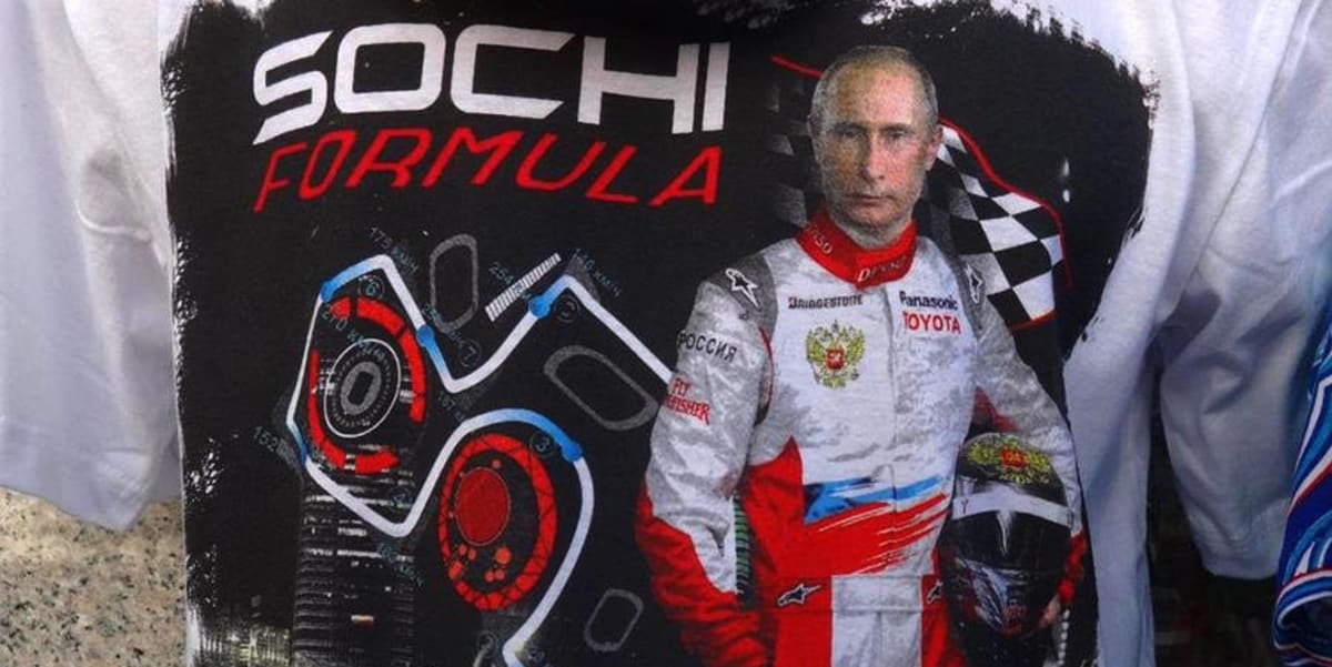 Putin vira piloto de F1 em merchandise russo