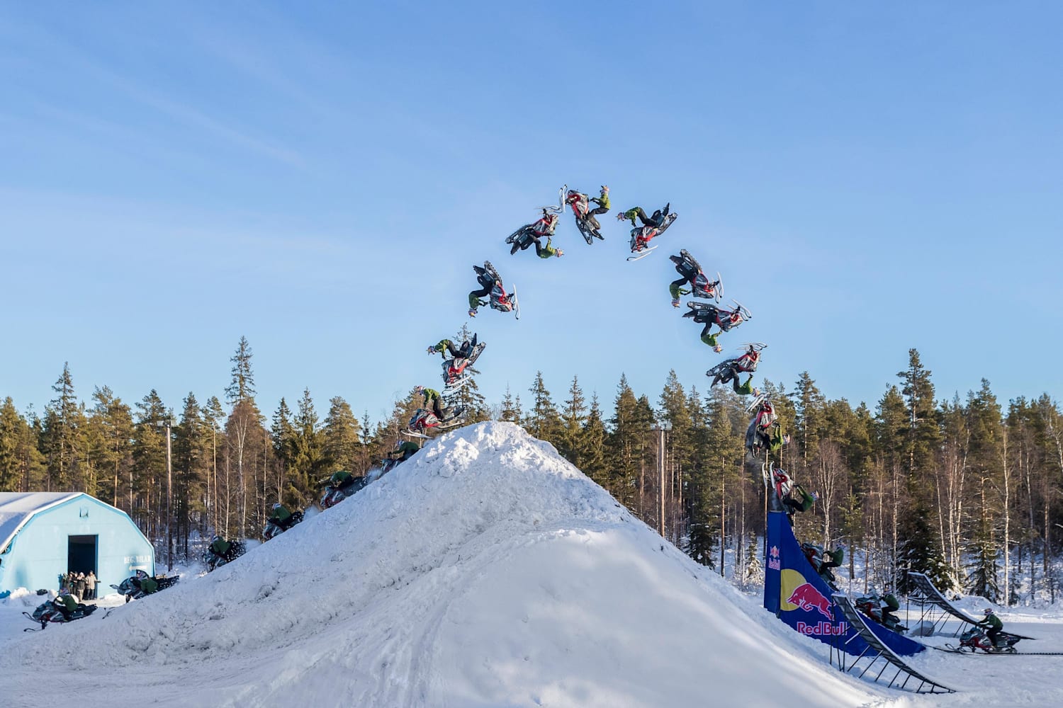 Daniel Bodin first snowmobile double backflip *video*