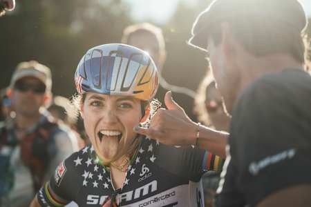 Bike racing can never be too serious when Kate Courtney is around