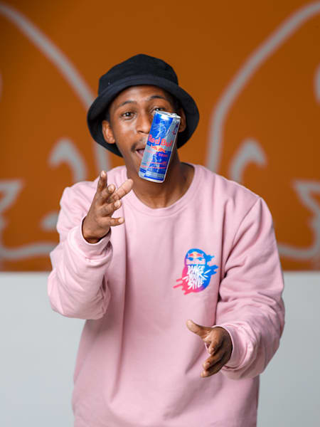 You'd also be dancing if you had your face on a Red Bull can