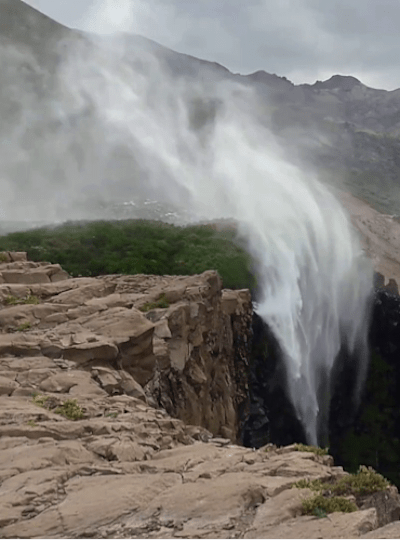 Cascada invertida, magia en la región del Maule