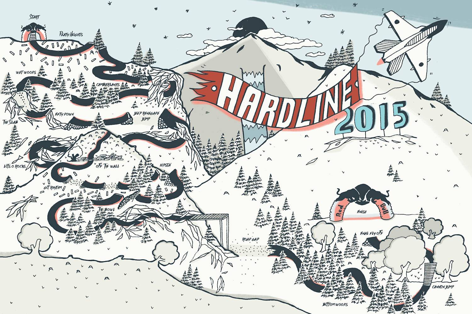 Red Bull Hardline 2015 Course Illustration