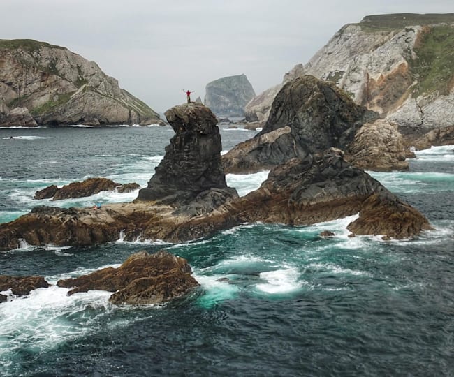 Unusual places to climb: Sea stack climber Iain Miller