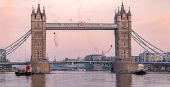 World first: flying through London's Tower Bridge