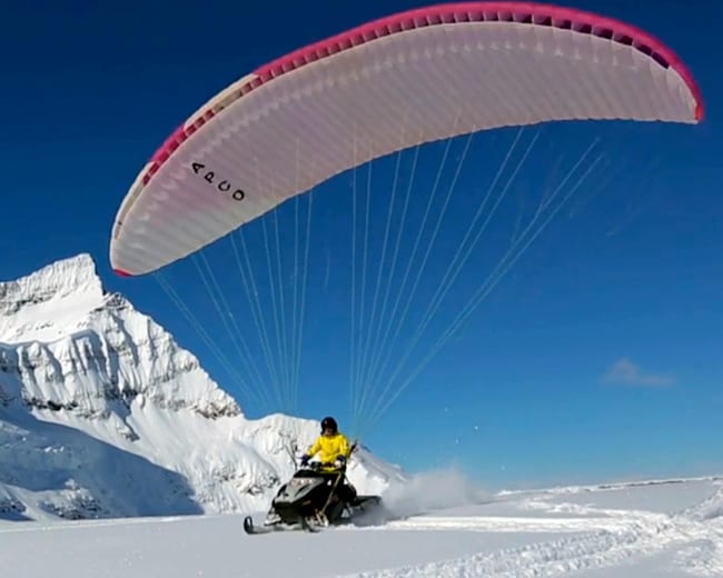 Flying snowmobile soars higher than imagined