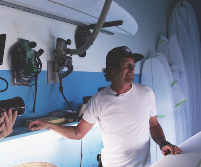 Chris Christenson: Big wave surfboard factory +video+