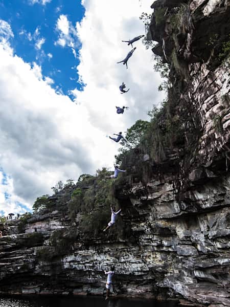 Cliff diving and the impact of the water