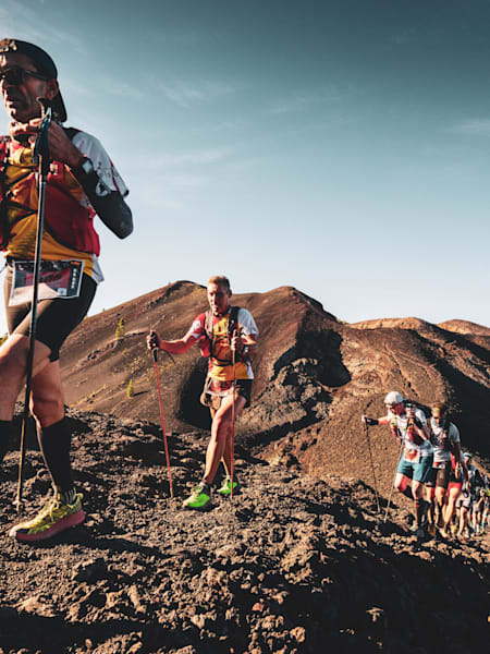 running from volcano