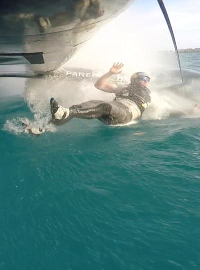 Graeme Spence Falls Off Oracle Team USA During Training