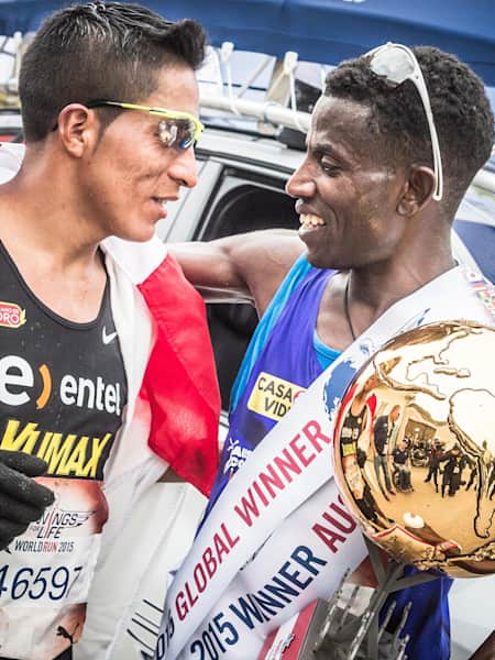 Story of Wings for Life World Run's Ketema and Quispe