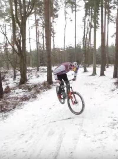 Mountain biking in the snow: Matt Jones at Woburn