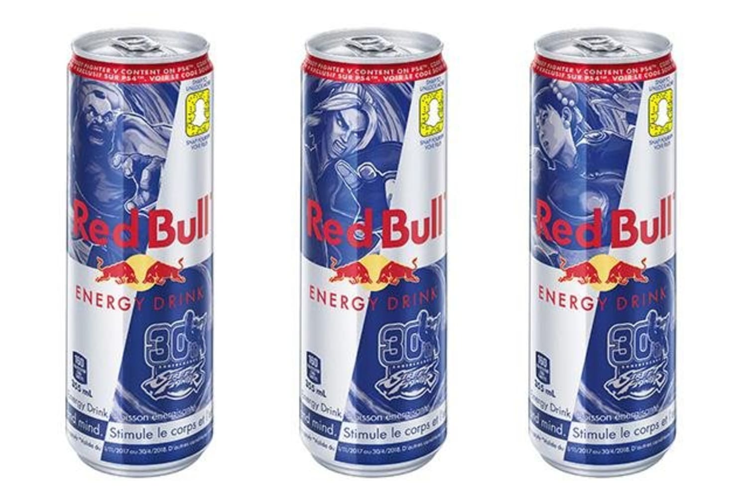 Limited Edition Red Bull Street Fighter® Character Cans
