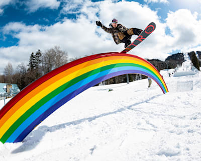 Seb Toots conquering an epic winter obstacle course