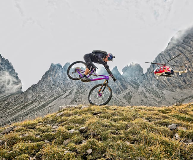 Fabio Wibmer rides breathtaking trails in the Dolomites