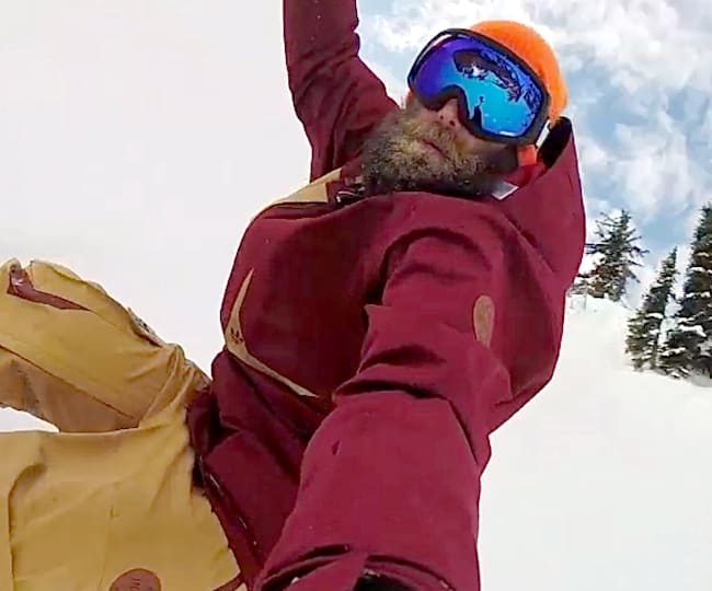 POV footage of Eric Jackson enjoying a powder day