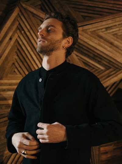 Experimental drummer Greg Fox performs a live session