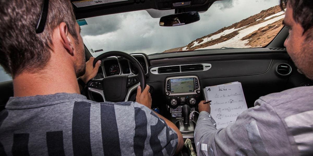 Plotting out Pikes Peak pace notes